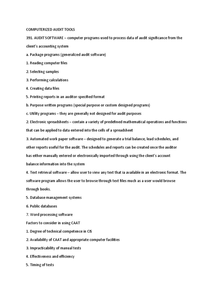 Computerized Audit Tools | PDF | Audit | Computer Program