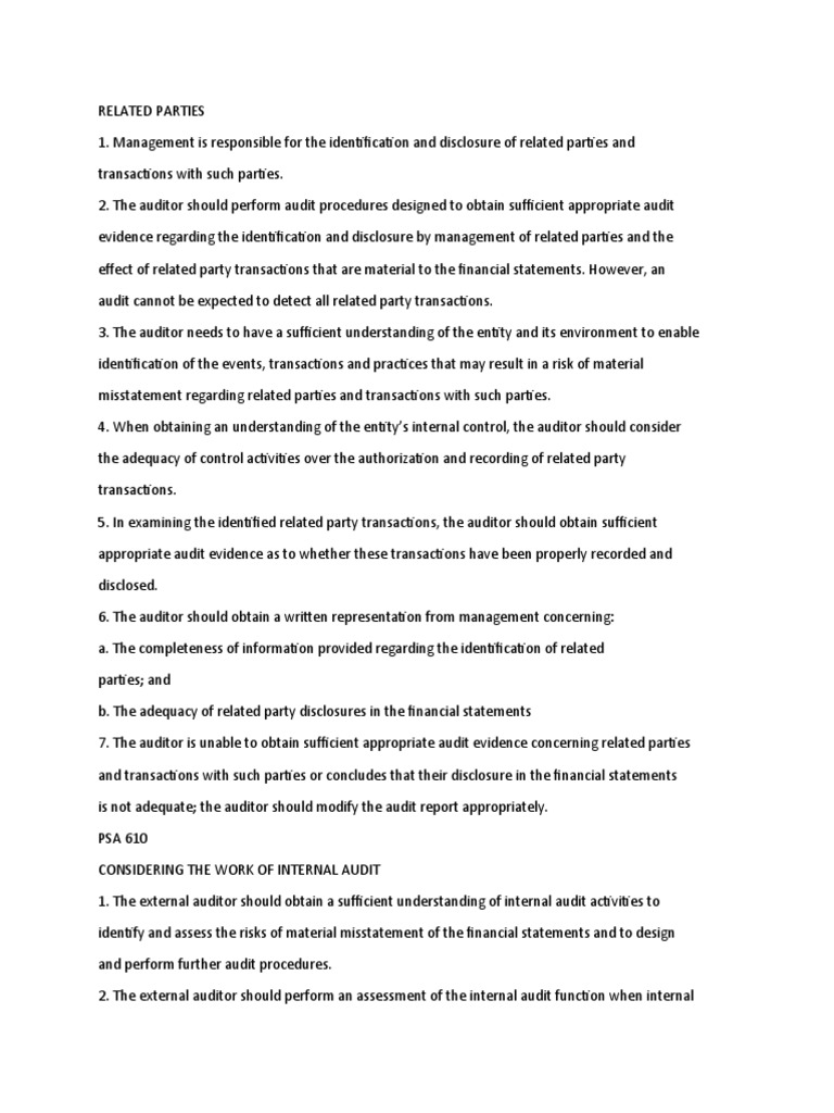 Related Parties | Download Free PDF | Internal Audit | Audit