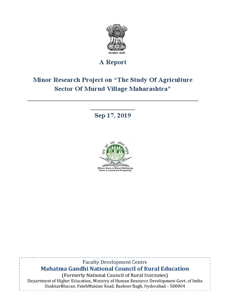 Minor Research Project-Format | PDF | Soybean | Agriculture