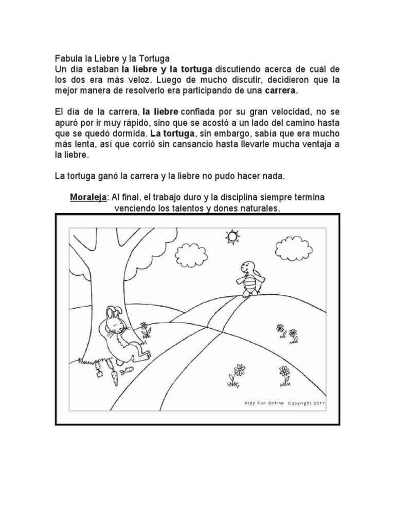 Fabula La Liebre y La Tortuga | PDF