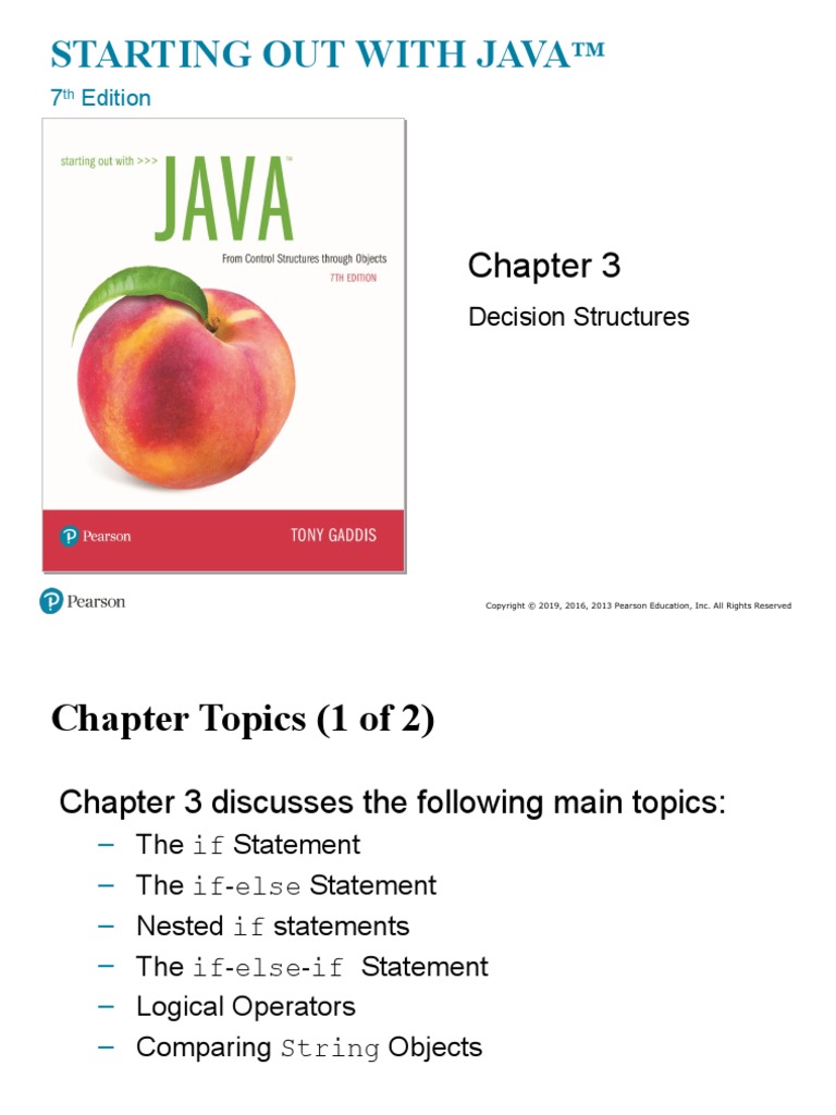 CSO Gaddis Java Chapter03 7e | PDF | Boolean Data Type | Scope (Computer Science)