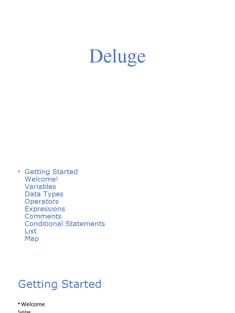 Deluge | PDF | Boolean Data Type | Software Development