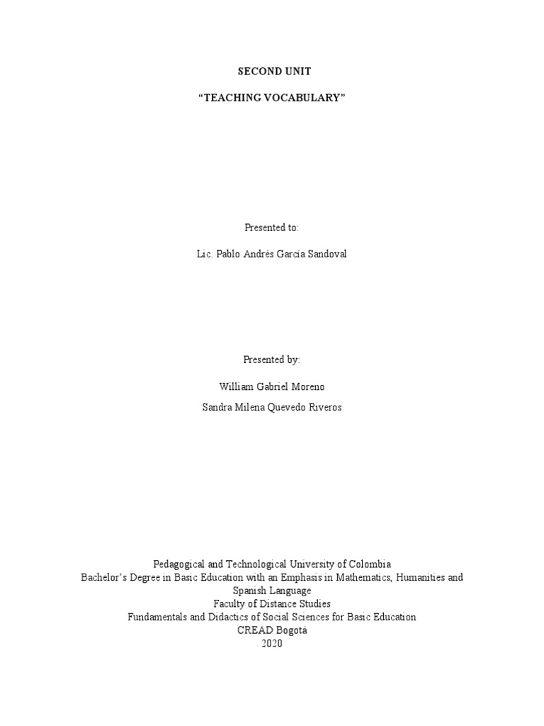 William M-Sandra Q | PDF | Vocabulary | Pedagogy