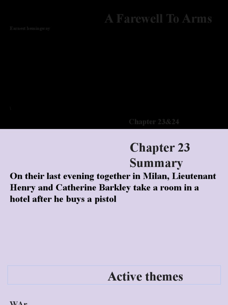 "A Farewell to Arms: Chapters 23-24 Summary" | PDF | Poetry | Classics