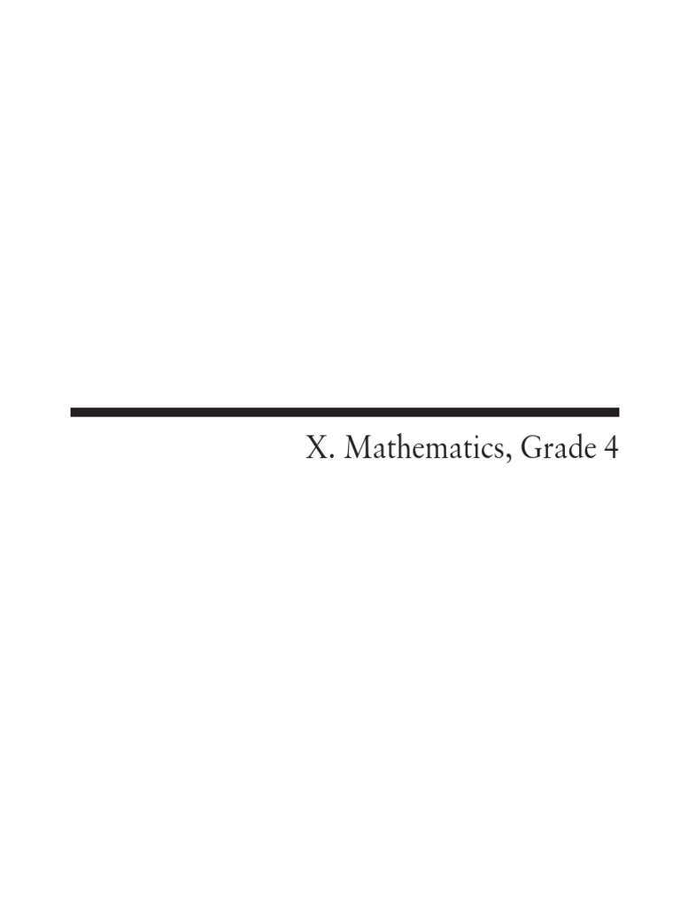 X. Mathematics, Grade 4 | PDF | Multiple Choice | Educational Assessment