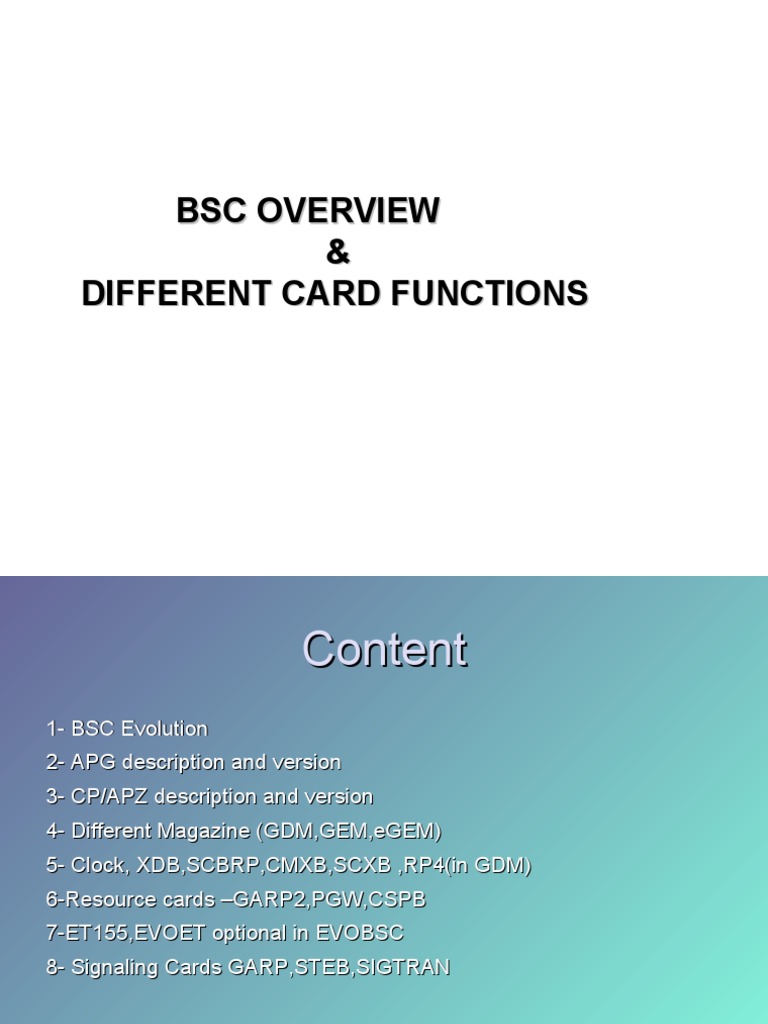 BSC Card Functions and Hardware Overview | PDF | Random Access Memory ...