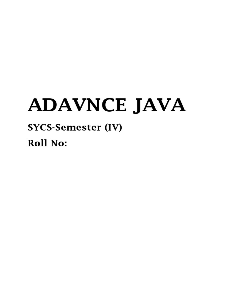 Advance Java - Final Practical | PDF | Java Platform | Java Enterprise ...