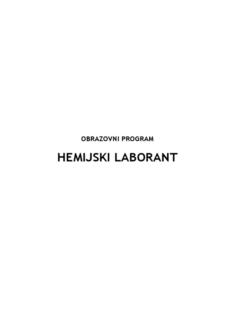 4-11 Hemijski Laborant | PDF