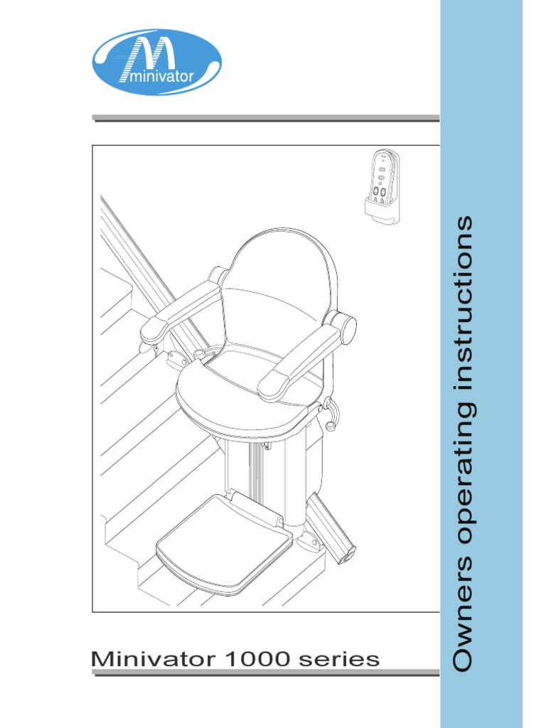 Minivator 1000 Stairlift Operating Guide | PDF | Components ...