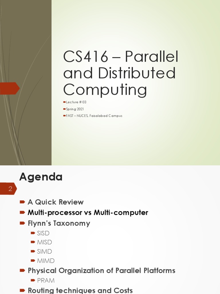 Parallel and Distributed Computing Lecture 03 | PDF | Parallel ...