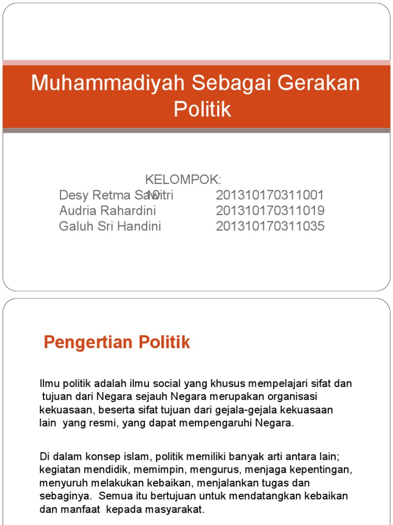 Muhammadiyah Sebagai Gerakan Politik | PDF | Karier & Perkembangan