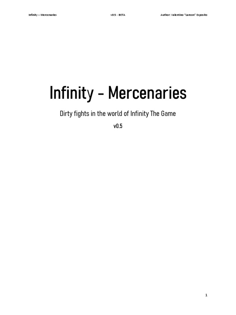 Infinity - Mercenaries v0.5 | PDF | Military Science | Military