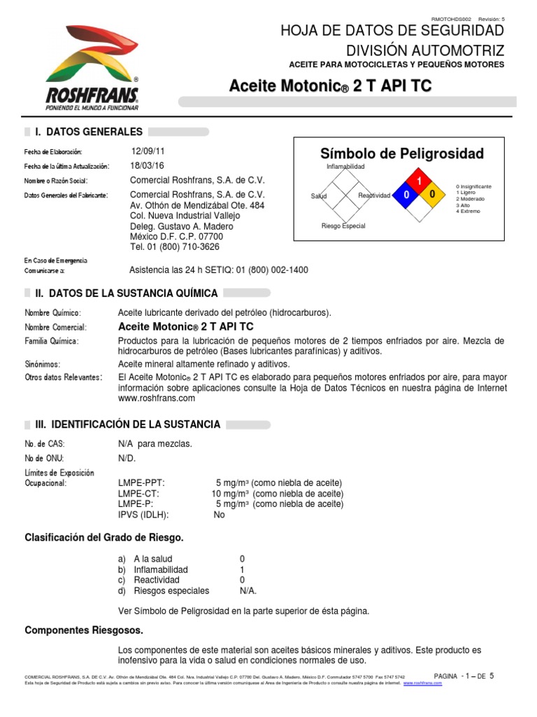 59 HDS Motonic 2 T Api TC R5 | PDF | Dióxido de carbono | Petróleo