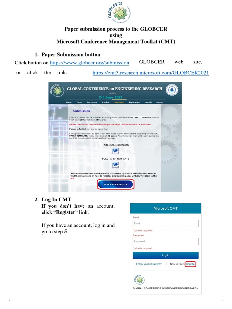 Paper Submission Process To The GLOBCER Using Microsoft Conference ...
