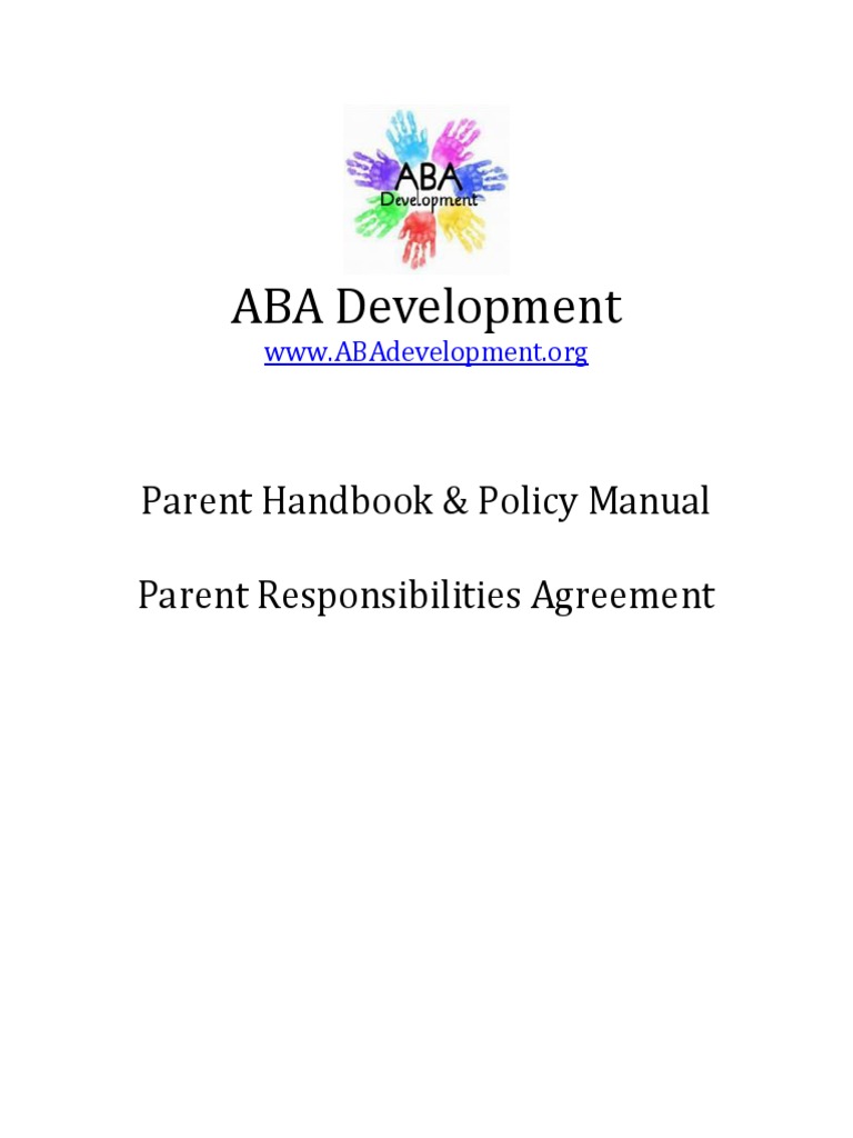 ABA Development: Parent Handbook & Policy Manual Parent ...