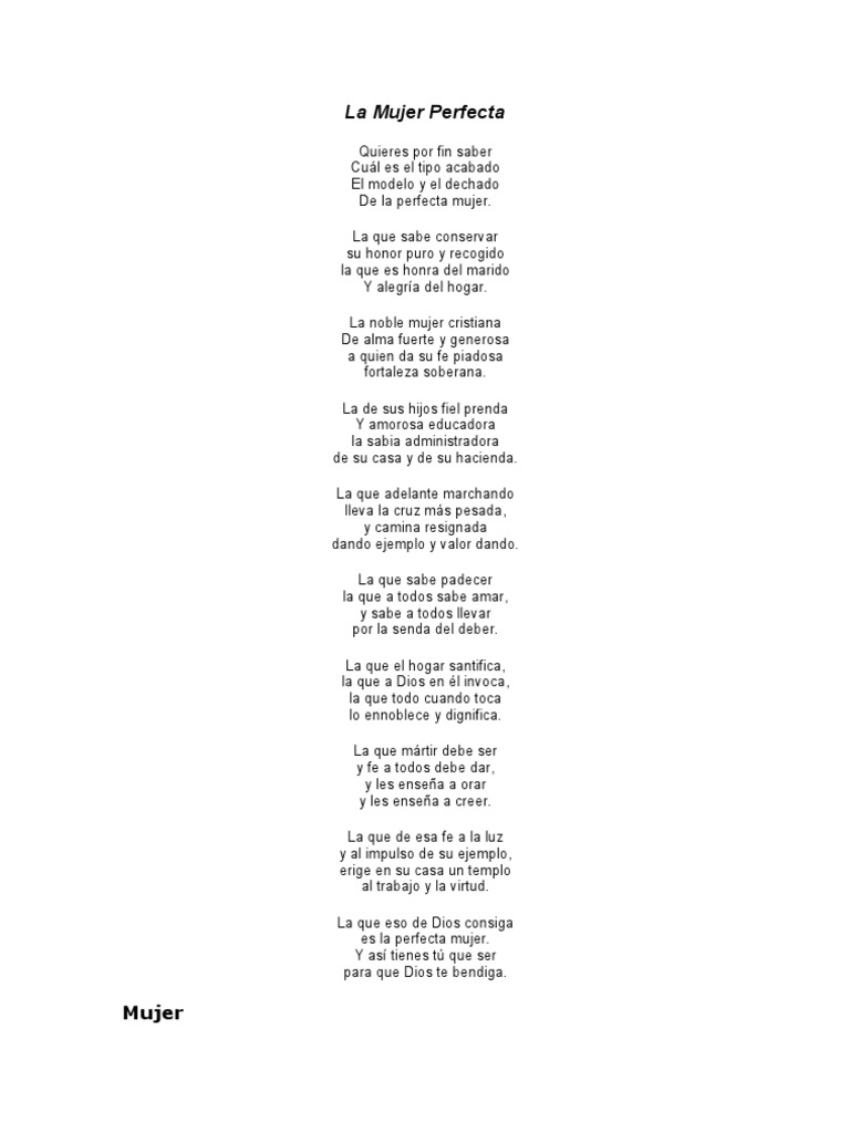 La Mujer Perfecta | PDF | Mujer | Amor