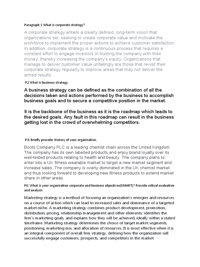 Paragraph 1 What Is Corporate Strategy | PDF | Marketing Strategy ...