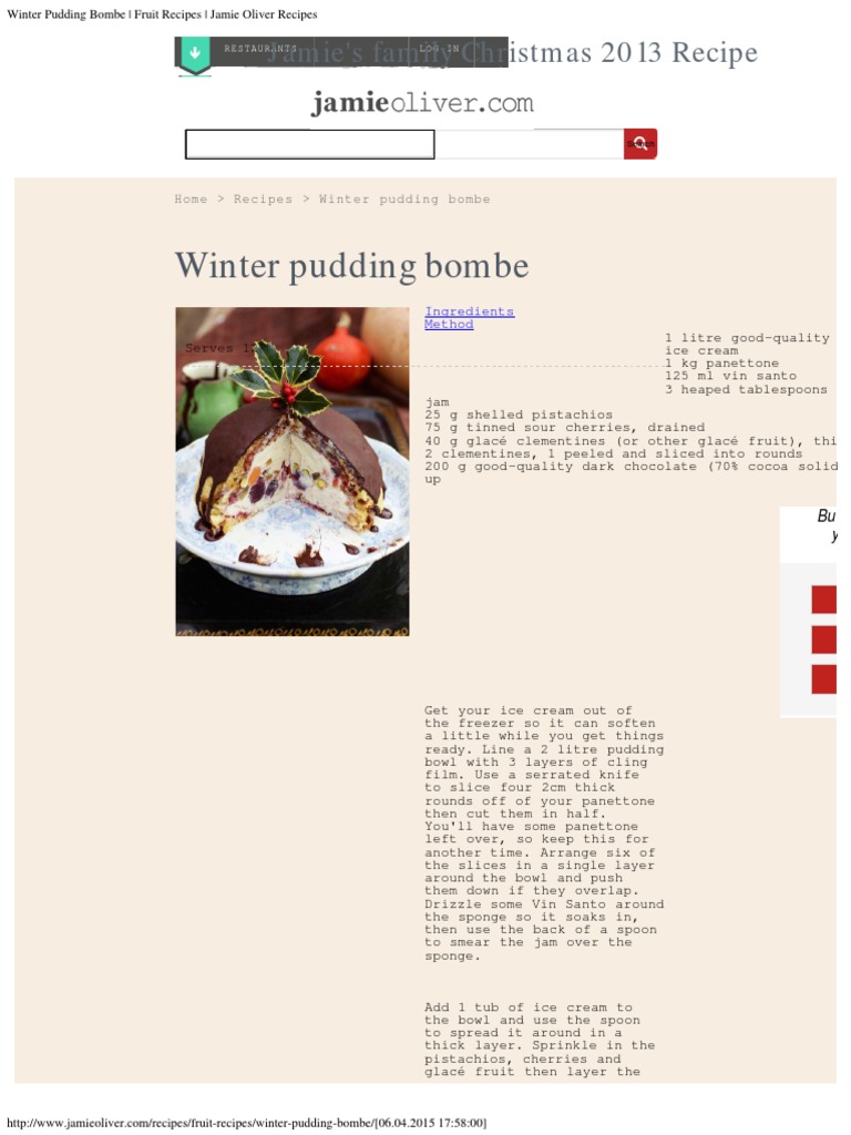 Winter Pudding Bombe - Fruit Recipes - Jamie Oliver Recipes | PDF ...