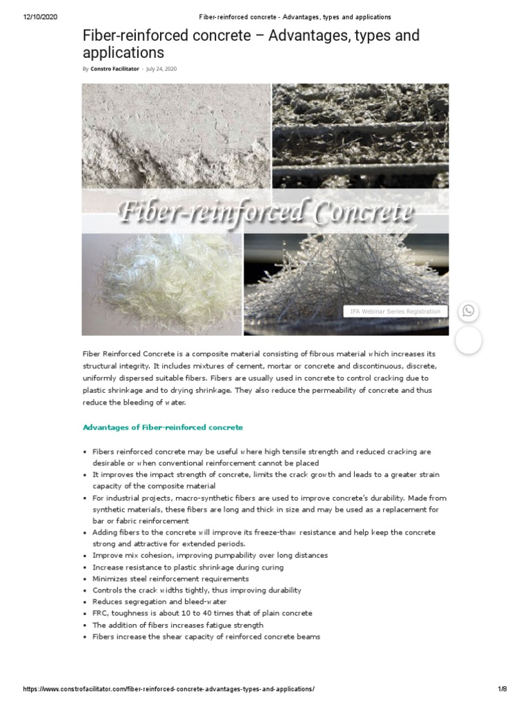 Fiber-Reinforced Concrete - Advantages, Types and Applications | PDF ...