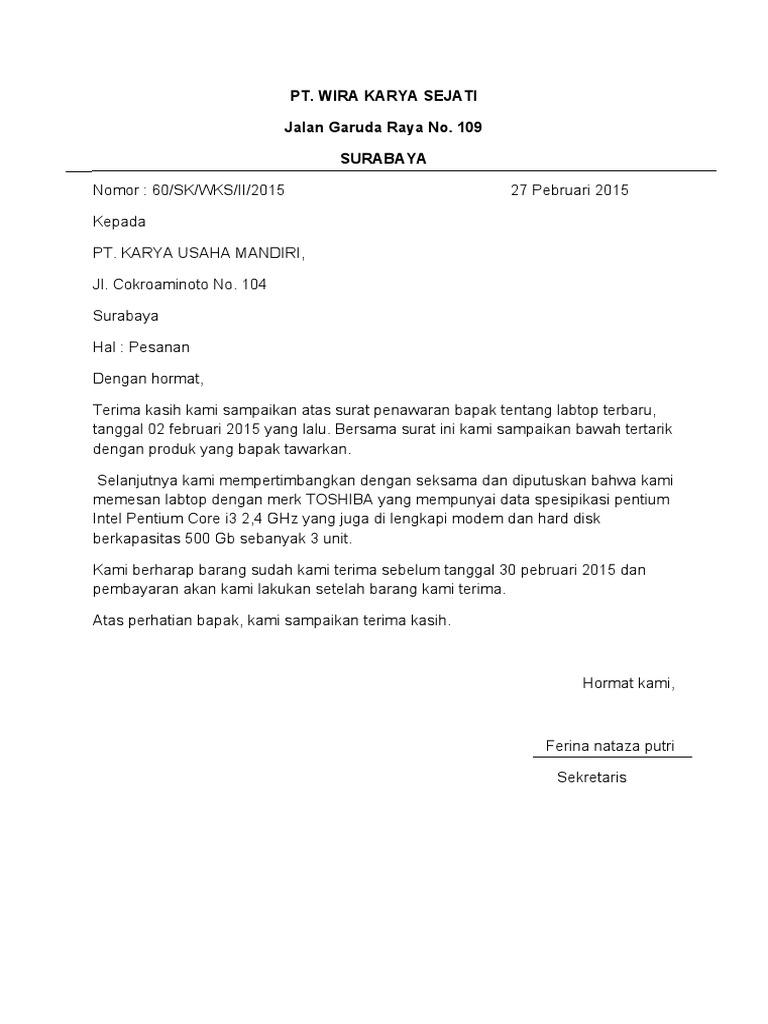 Surat Bahasa Indonesia Baru | PDF