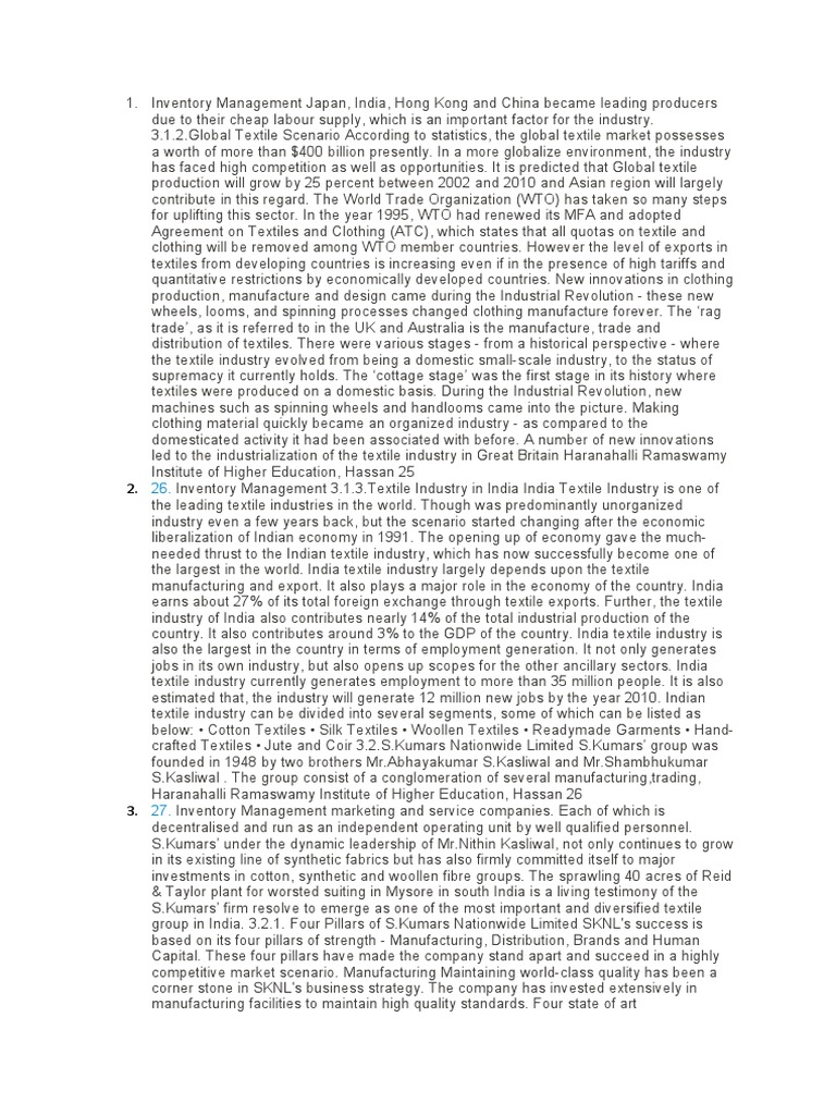 Inventory Management Japan | PDF | Textiles | Textile Industry