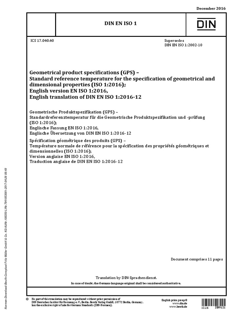 1 DIN EN ISO Englisch | PDF | International Organization For ...