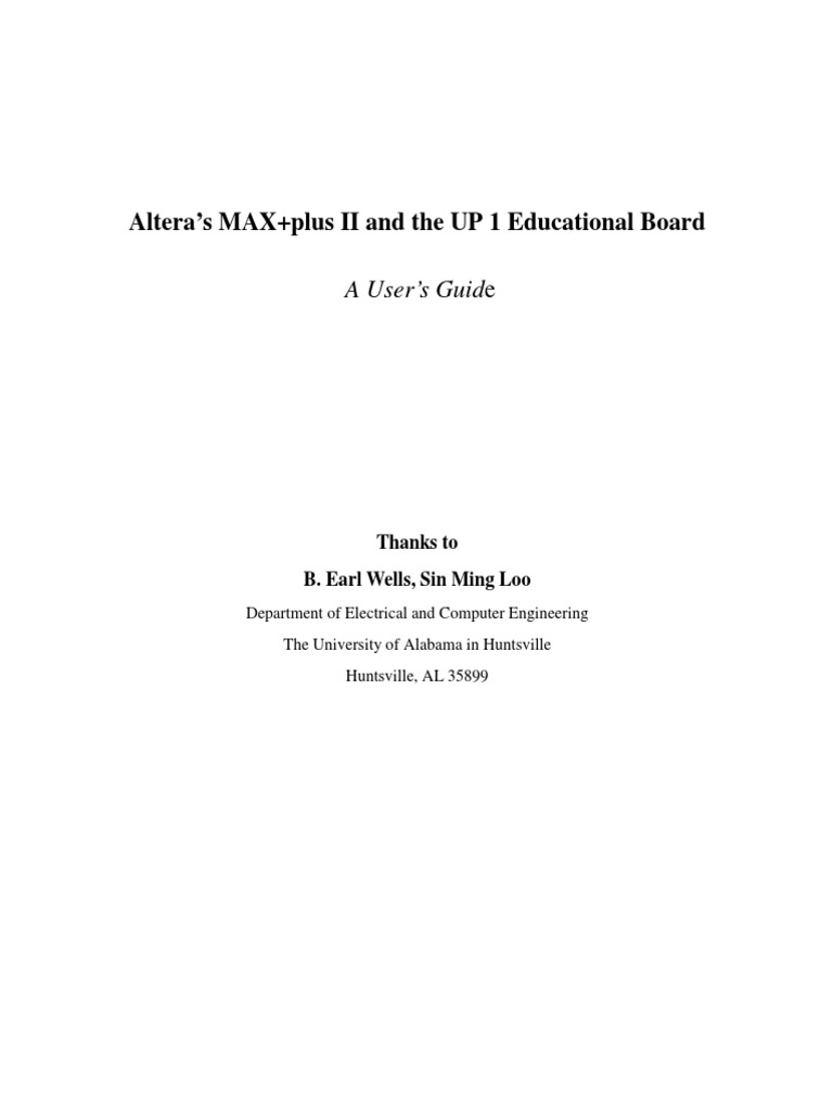 MAX PLUS II and ALTERA UP1 Board | PDF | Hardware Description Language ...