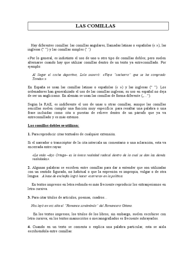Formato De Comillas