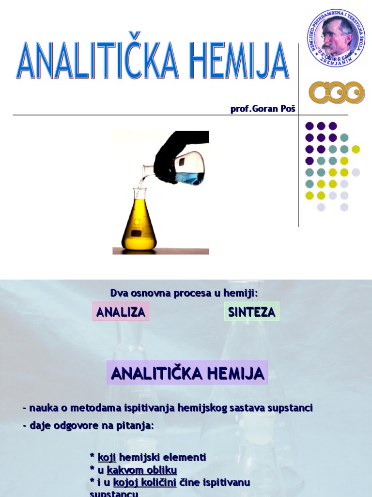 01 Analiticka Hemija | PDF