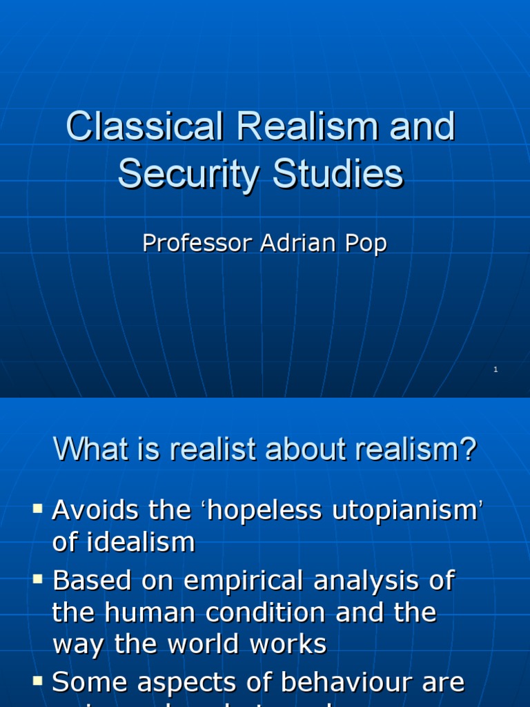 Classical Realism in Security Studies | PDF | Philosophical Theories ...
