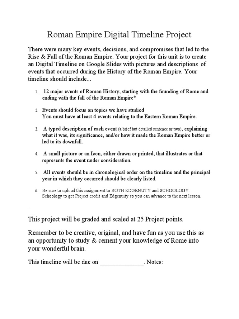 Roman Empire Digital Timeline Project | PDF | Art