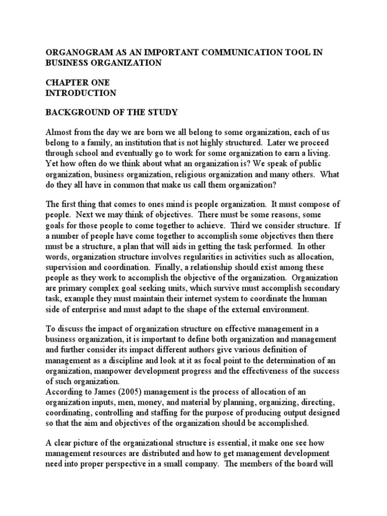 Organogram As An Important Communication Tool in Business Organization ...