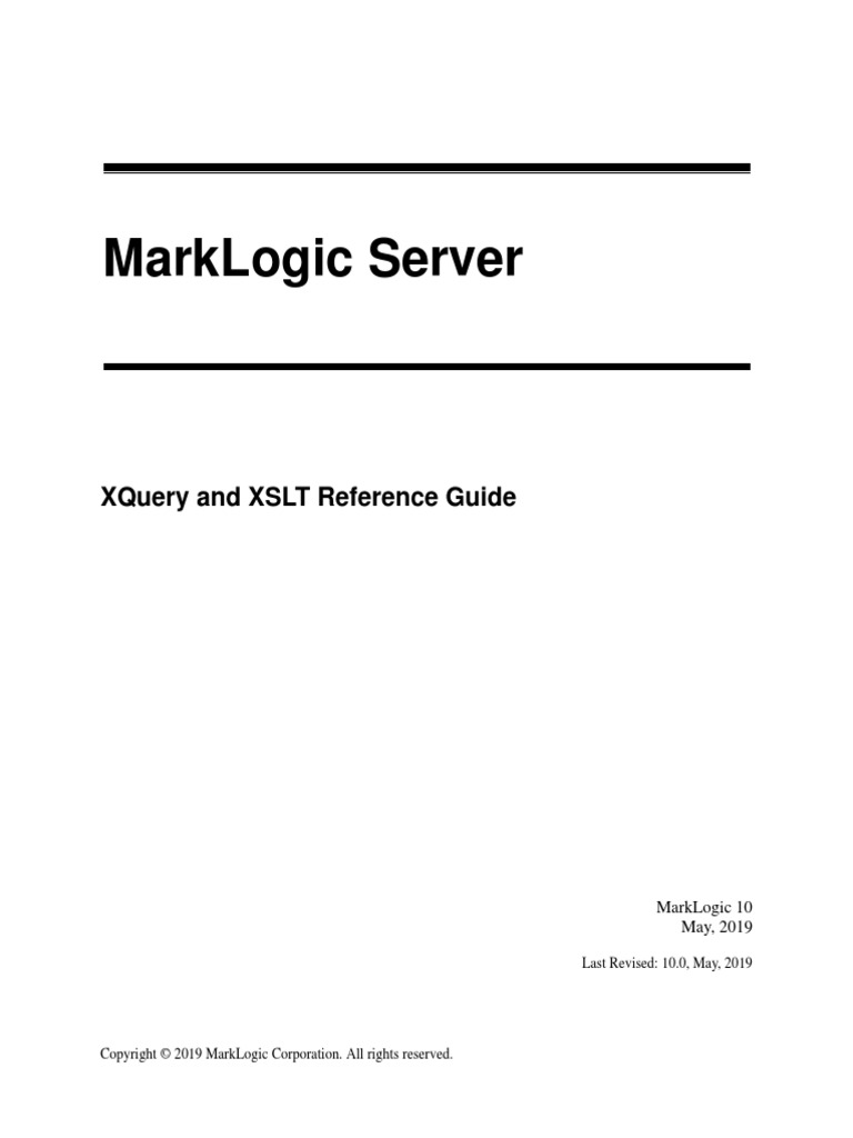 Marklogic Server: Xquery and XSLT Reference Guide | PDF | Xslt | X Path