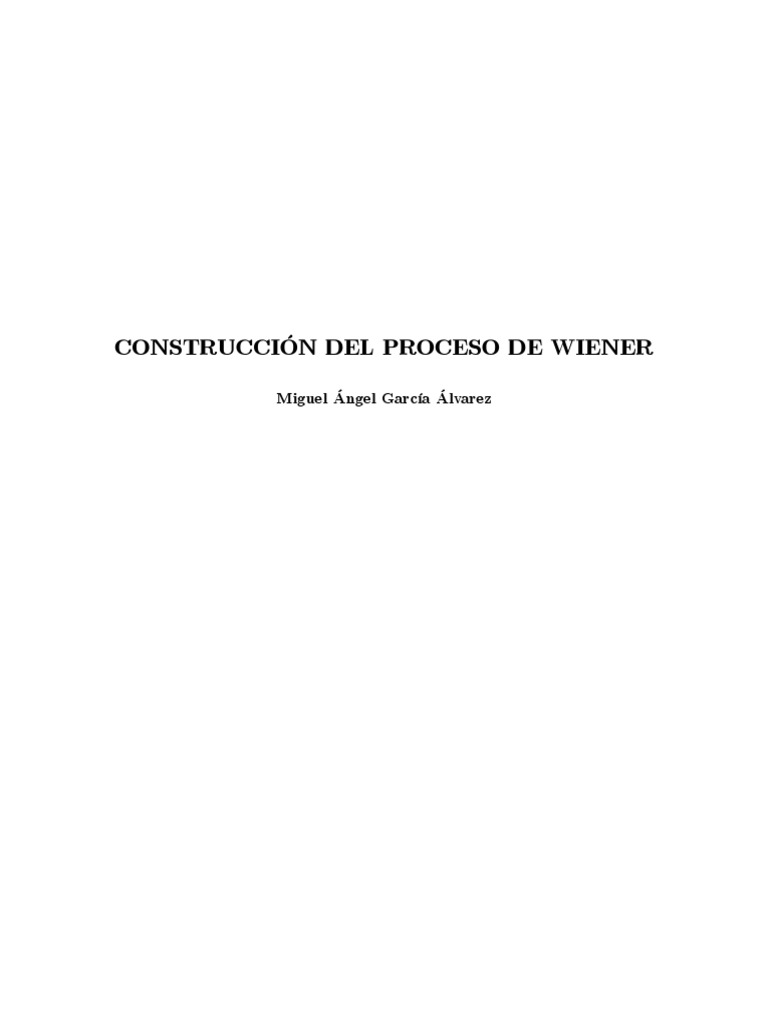 Construcción del Proceso de Wiener | PDF | Movimiento browniano ...