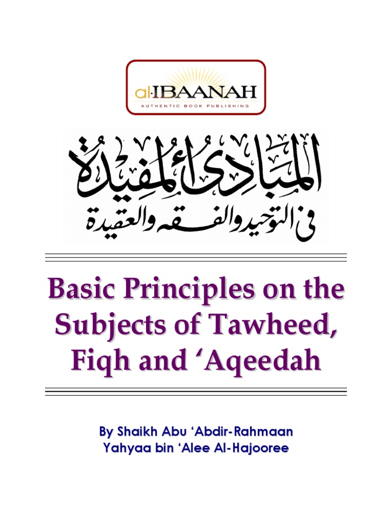 Basic Principles in Tawheed, Fiqh and Aqeedah | PDF | Prophets And ...