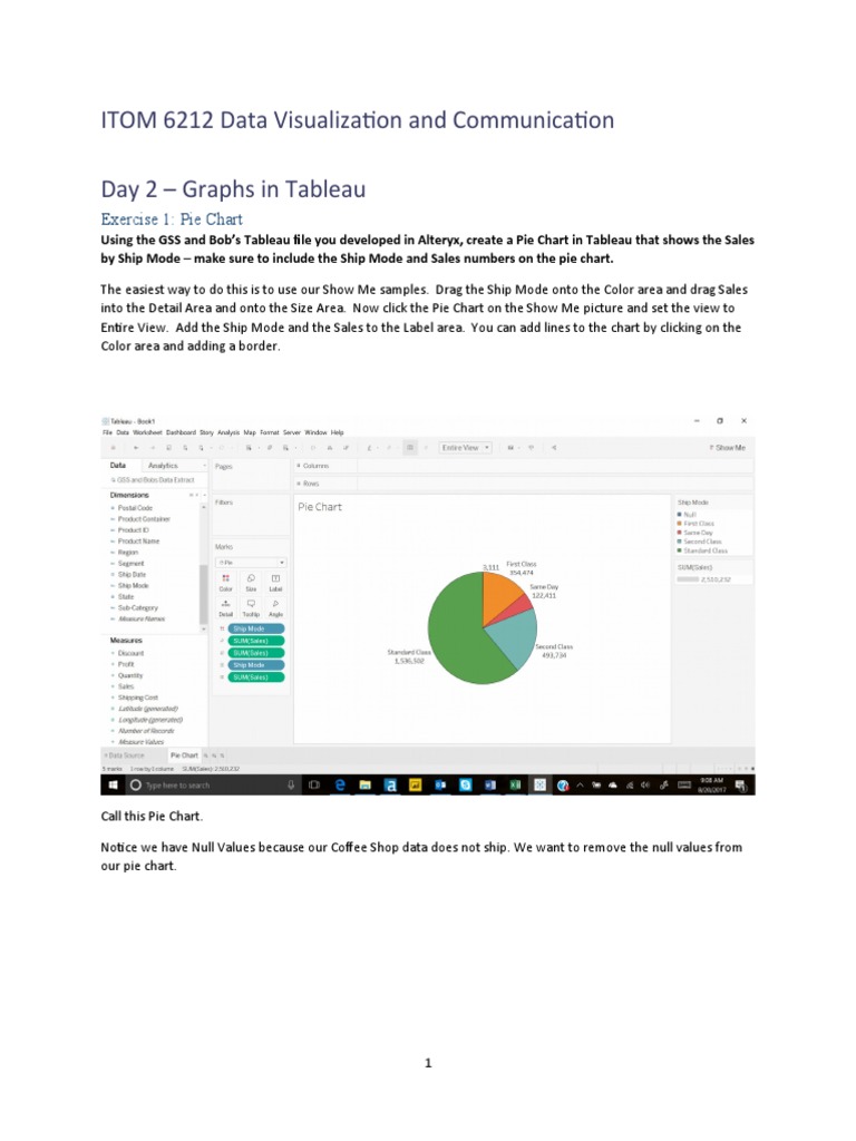 Data Visualization - Day 2 - in Class Exercises - Graphs in Tableau ...