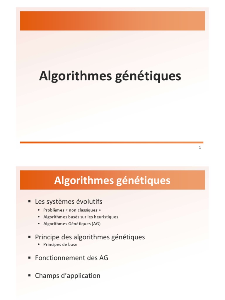 Introduction aux algorithmes génétiques | PDF | Algorithme génétique ...
