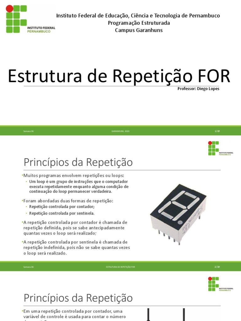 Aula 06 - A Estrutura de Repetição FOR | PDF | Controle de fluxo | Juros