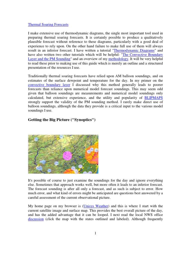 Thermal Soaring Forecast Guide | PDF | Cloud | Forecasting
