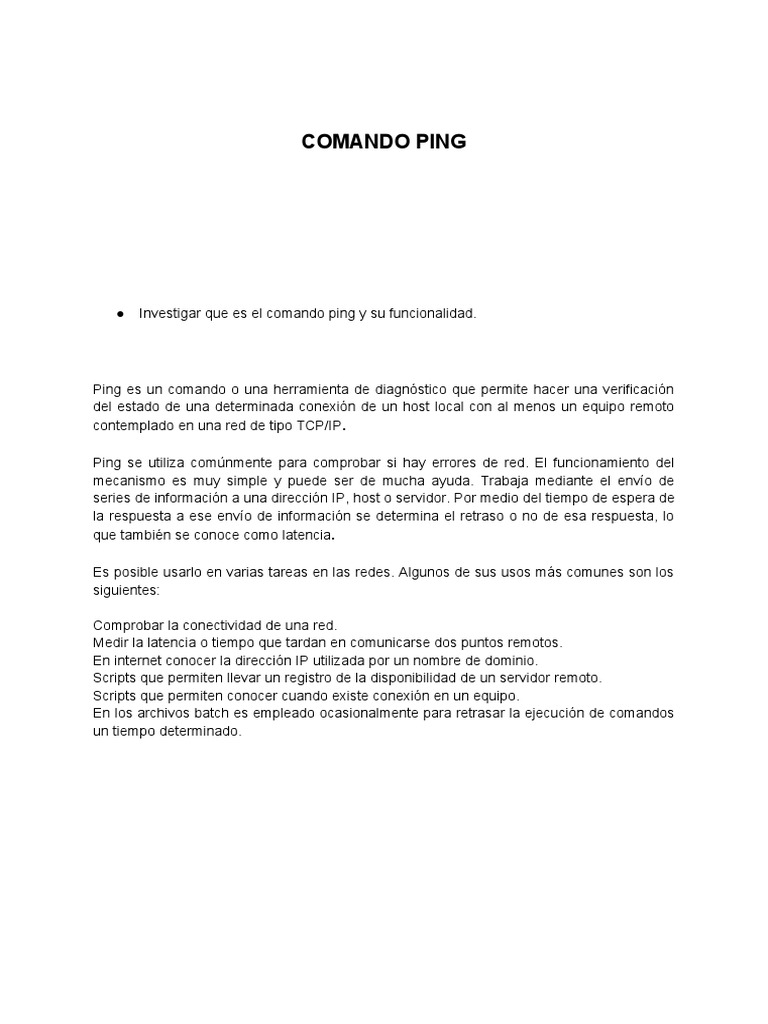 Comando Ping | PDF