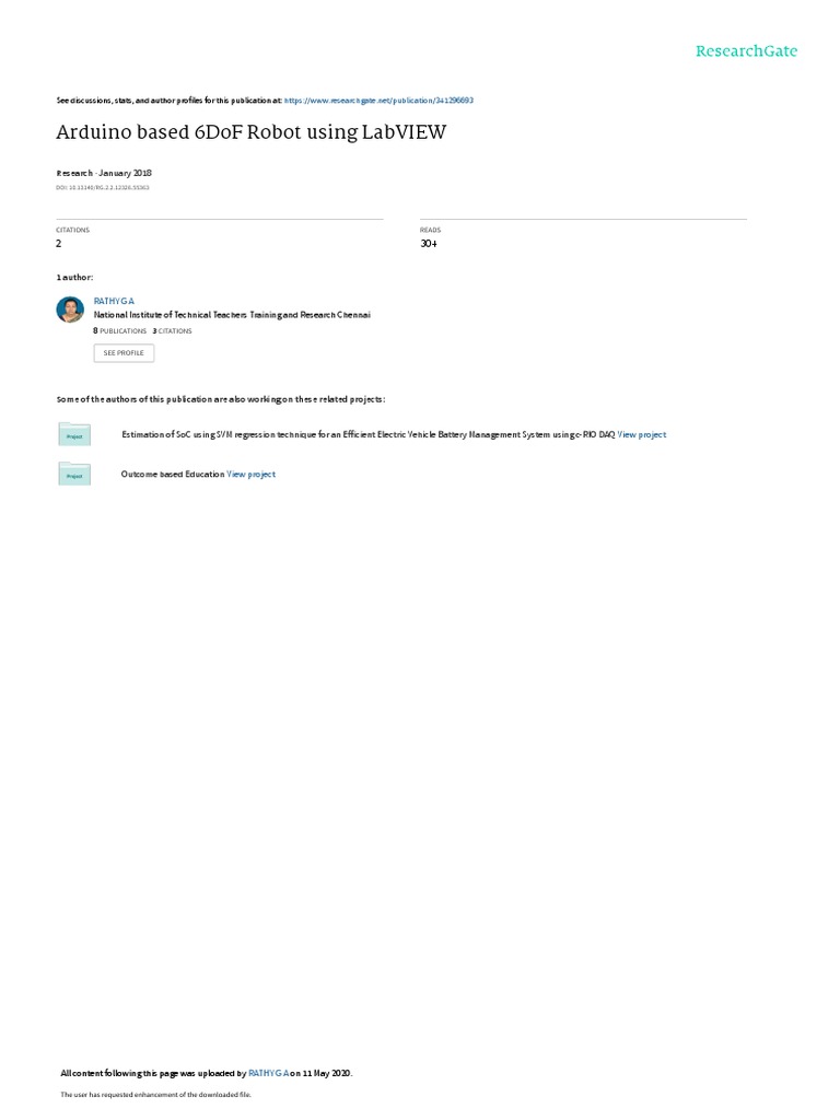 2018-Arduino Based 6DoF Robot Using LabVIEW | PDF | Arduino | Computer Science