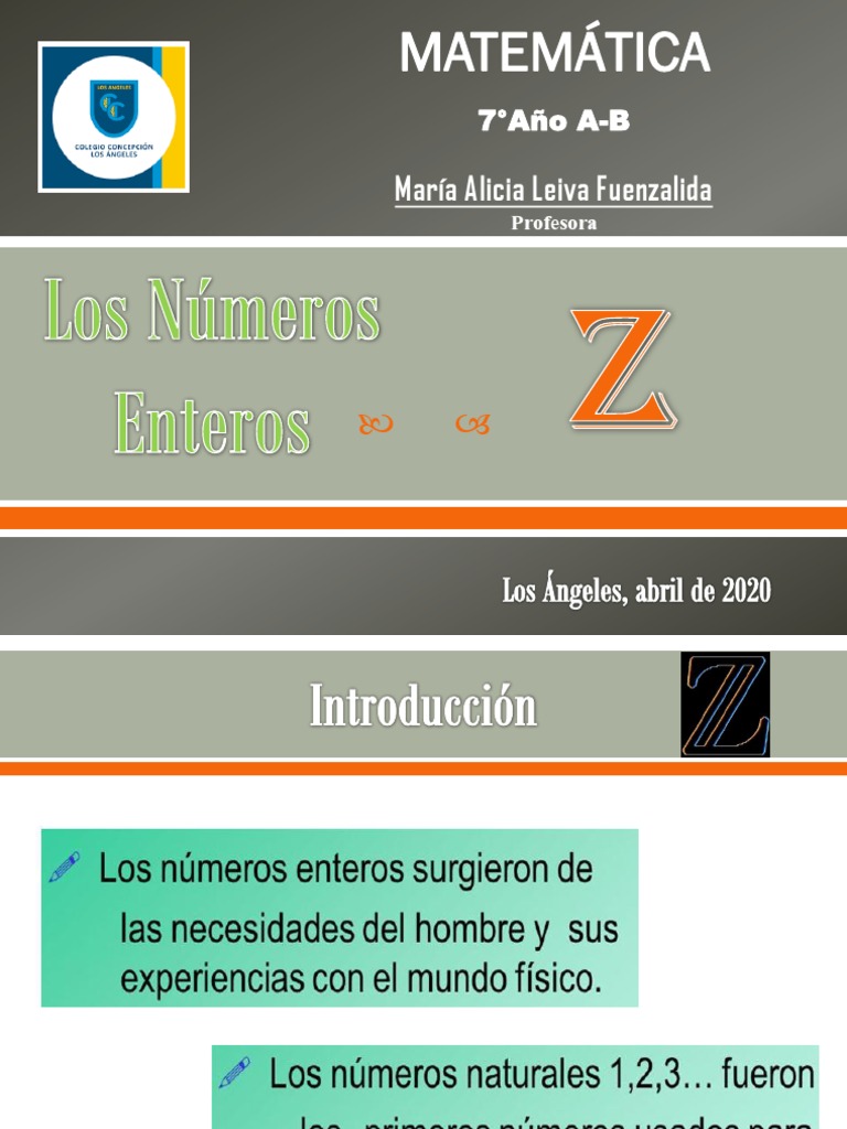 Introducción a los Números Enteros | PDF | Métodos y materiales de ...