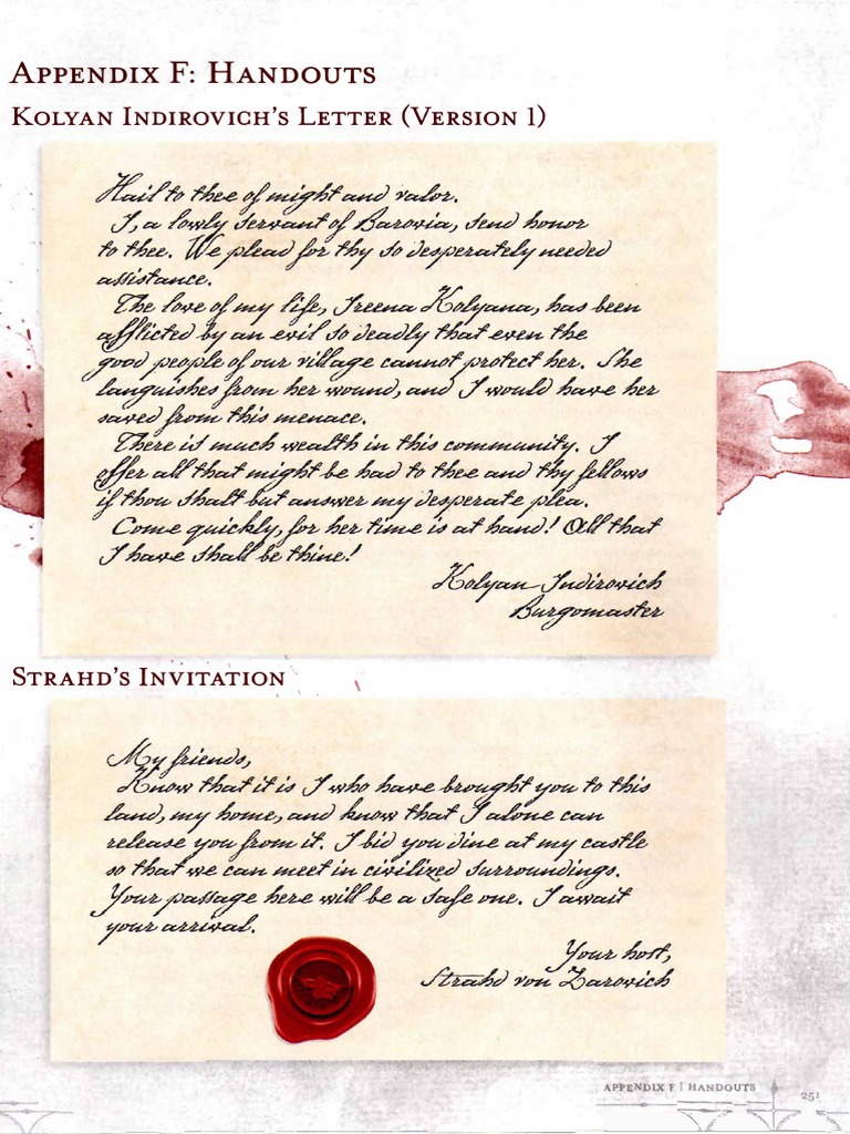 Curs Od Strahd Hand Outs | PDF | Foreign Language Studies