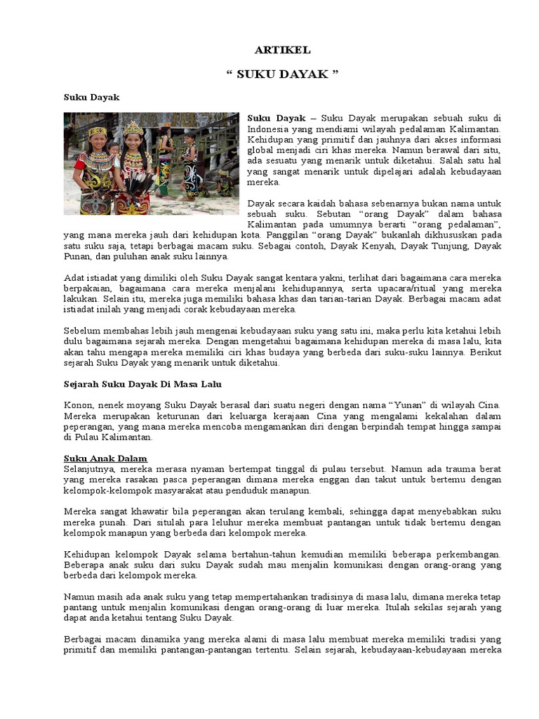 Artikel Suku Dayak | PDF