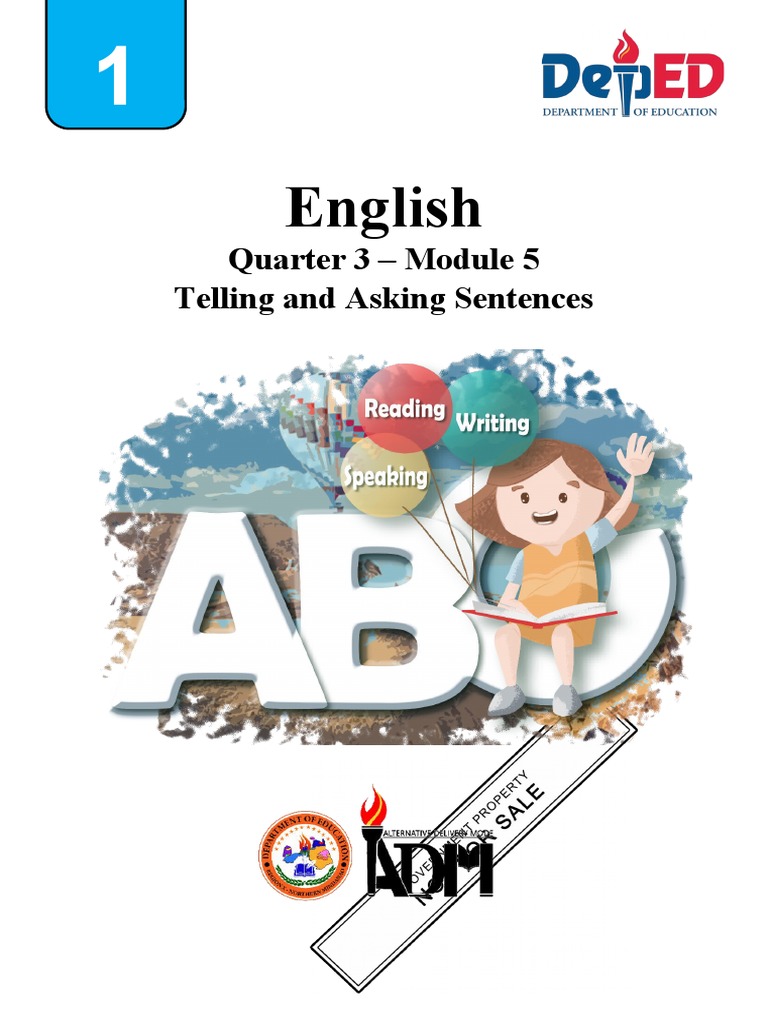 English: Quarter 3 - Module 5 Telling and Asking Sentences | PDF ...