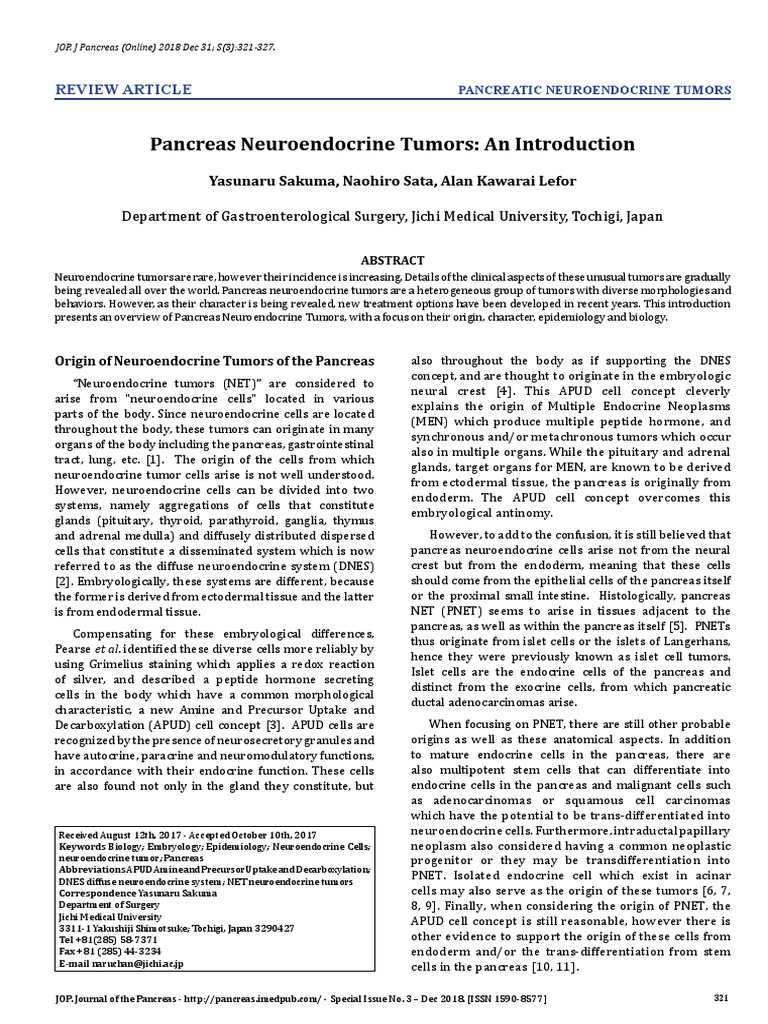 Overview of Pancreatic Neuroendocrine Tumors | PDF | Neuroendocrinology ...