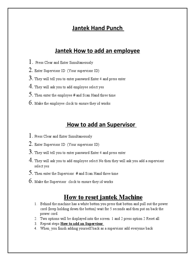 Step-by-step instructions for adding employees, supervisors, and ...