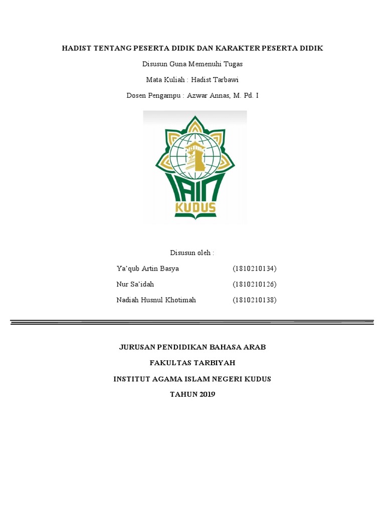 Hadis Peserta Didik dan Karakternya | PDF