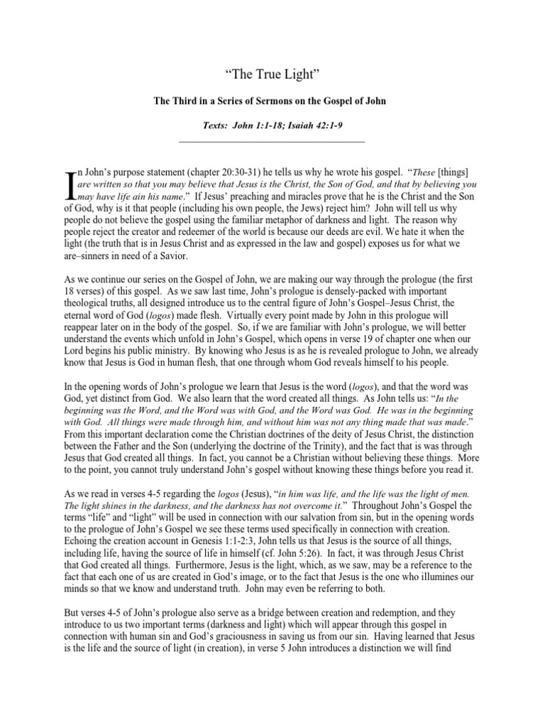 3 The True Light Edited | PDF | John The Baptist | Christianity