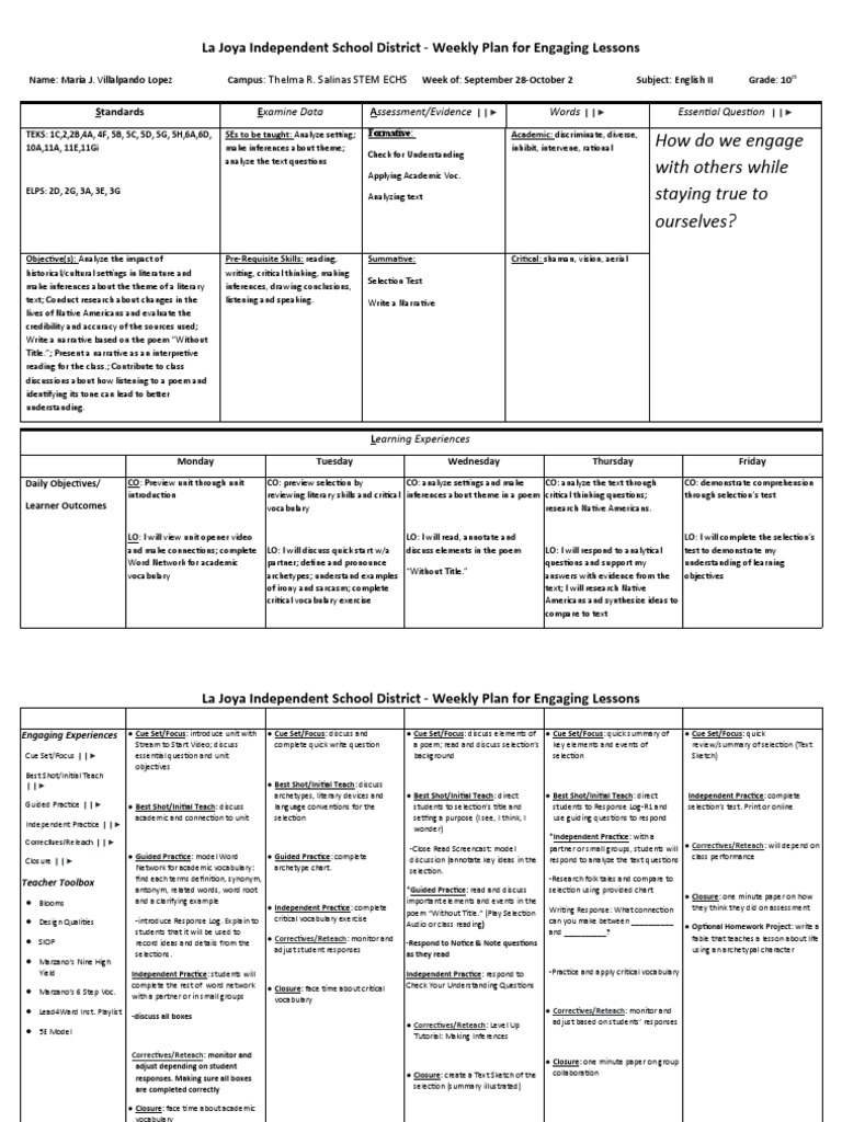 Week 4 Lesson Plan | PDF | Human Nature | Cognition